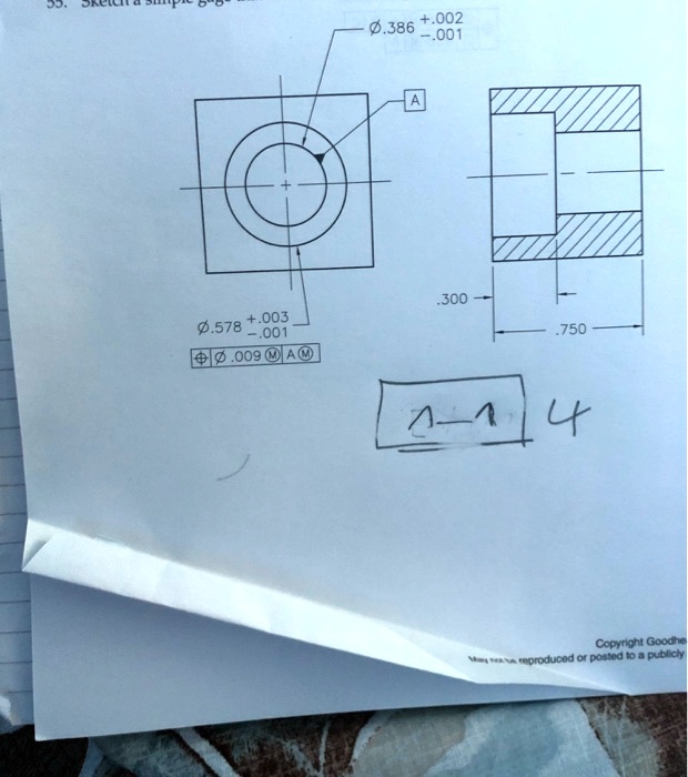 SOLVED: Sketch and dimension a simple functional gauge to verify the ...