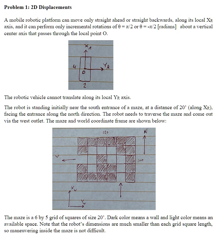 SOLVED: What is the 2D homogeneous transformation of the robot, at its initial position, with ...