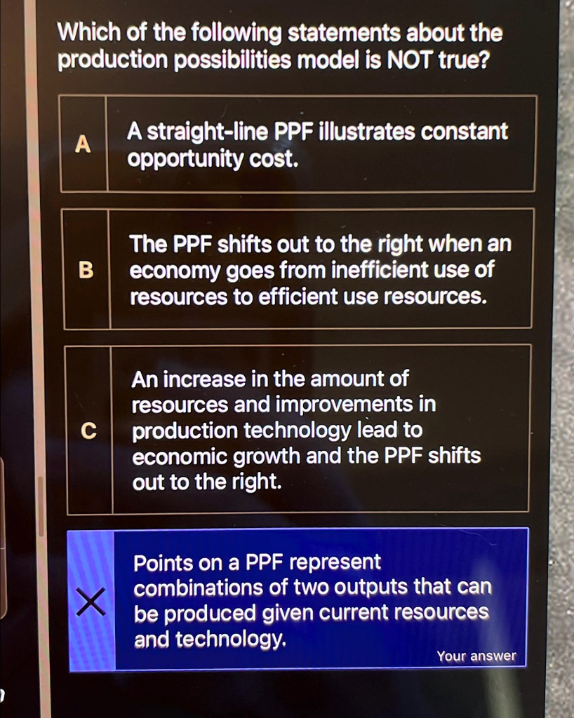 SOLVED: Which of the following statements about the production ...