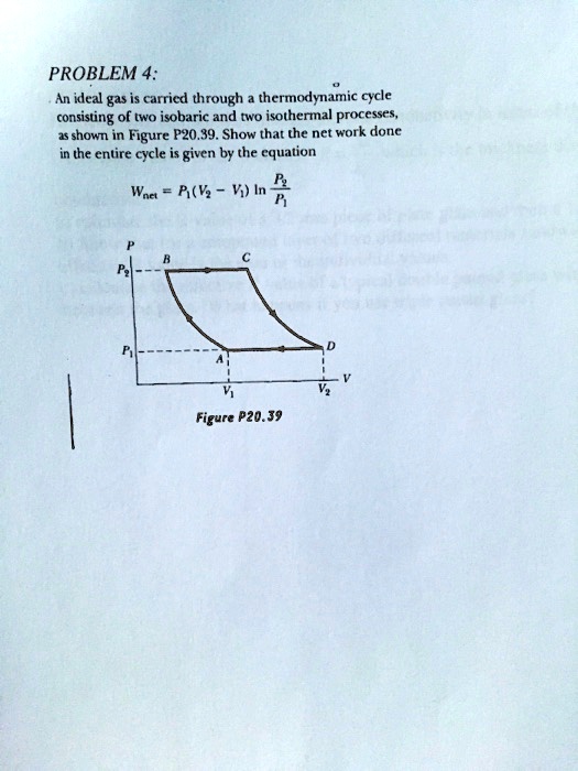 SOLVED: PROBLEM 4: An ideal gas is carried through a thermodynamic ...