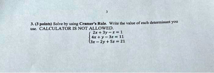 Rule write the vulue of euch determinant you 3 j polnts...