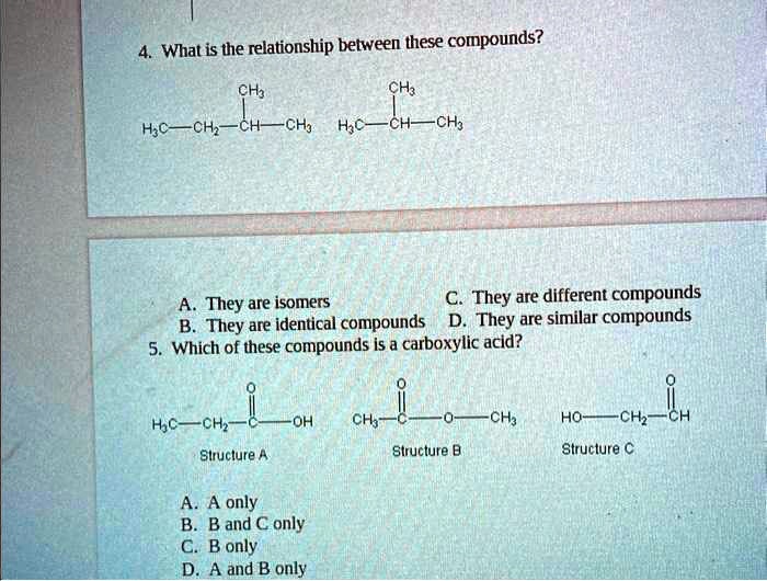 What Is The Relationship Between These Compounds Which Of These