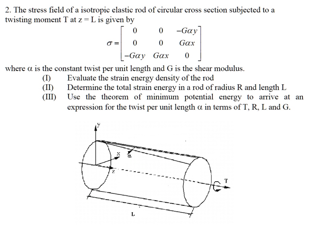 2. The stress field of a isotropic elastic rod of circular cross ...