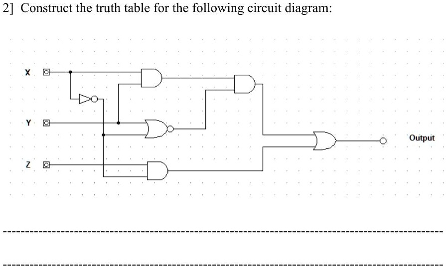 SOLVED: 2] Construct the truth table for the following circuit diagram: 2] Construct the truth ...