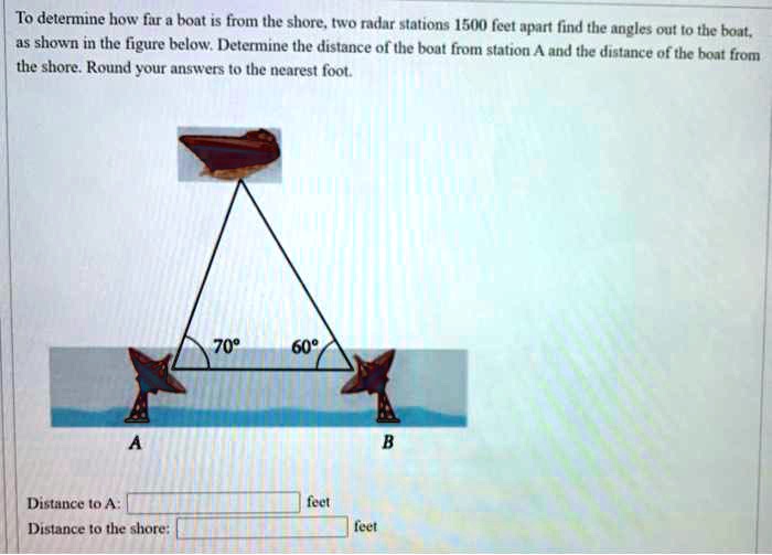 to determine how ar 4 hoat is fromn ihe shorc two radar stations 1500 ...