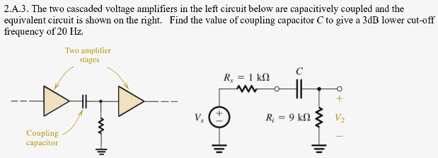 SOLVED: 2.A.3. The two cascaded voltage amplifiers in the left circuit ...
