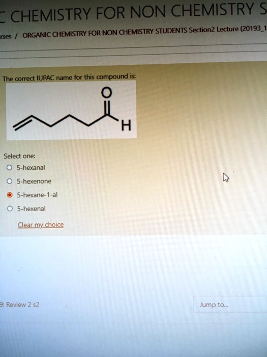 SOLVED: CHEMISTRY FOR NON CHEMISTRY ORGANIC CHEMISTRY FOR NON CHEMISTRY ...