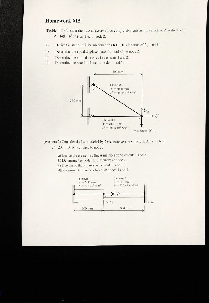 homework 15 problem 1 consider the truss structure modeled by 2 ...