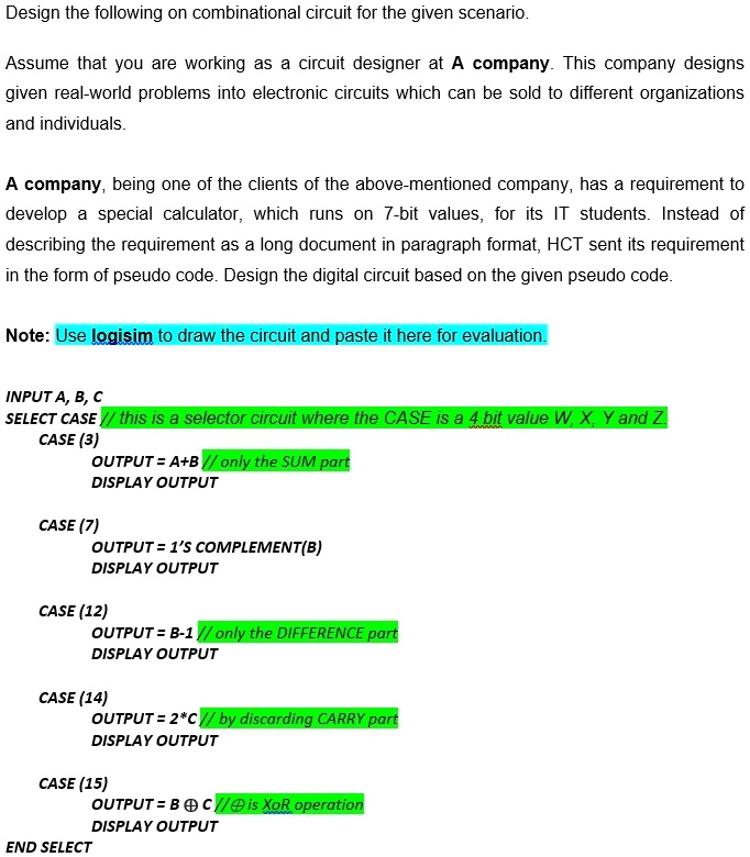 Solved Text Combinational Circuit With A Short Explanation Please 3413