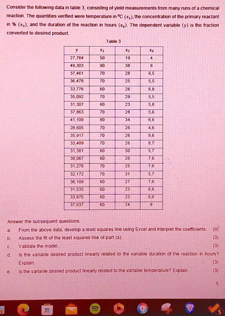 SOLVED: Texts: Consider the following data in Table 3, consisting of yield measurements from ...