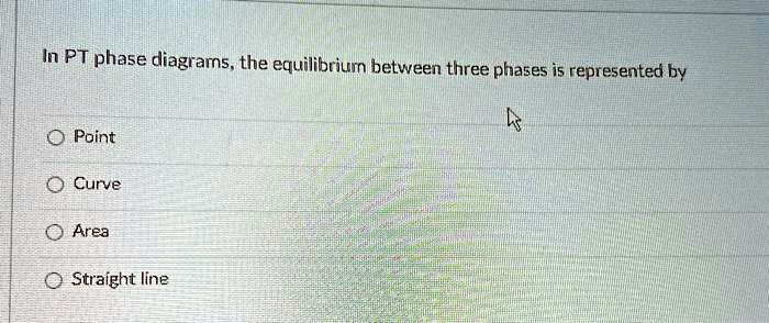 SOLVED: In PT phase diagrams, the equilibrium between three phases is ...
