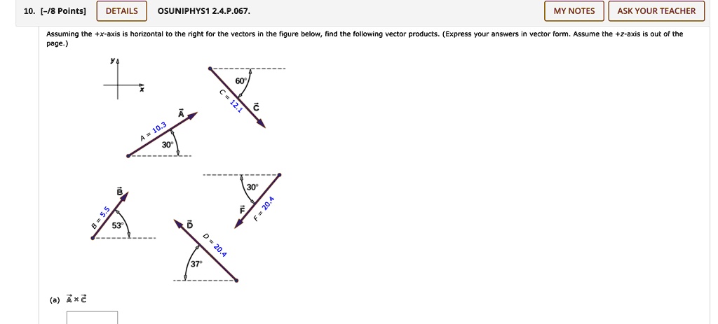 assuming the x axis is horizontal to the right for the vectors in the ...