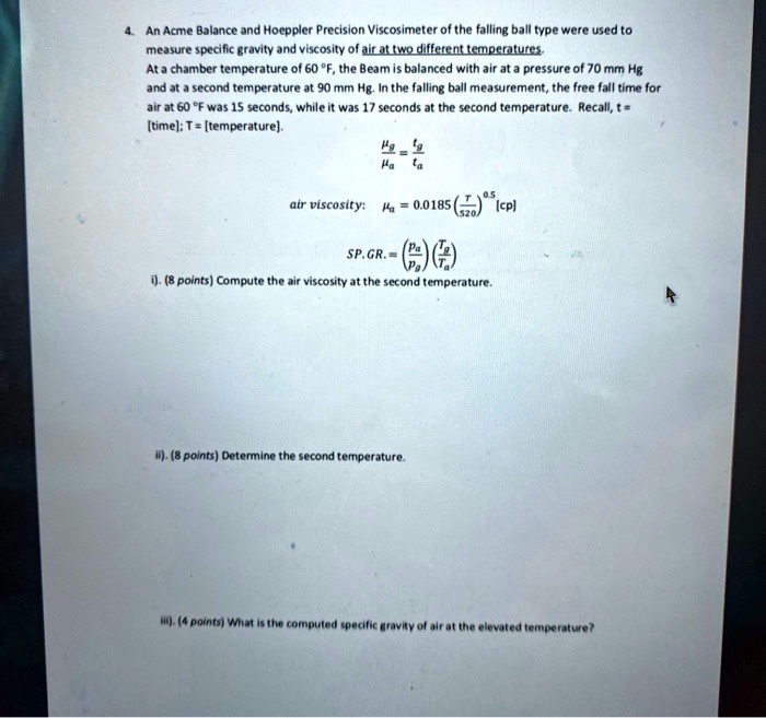 4. An Acme Balance and Hoeppler Precision Viscosimeter of the falling ...