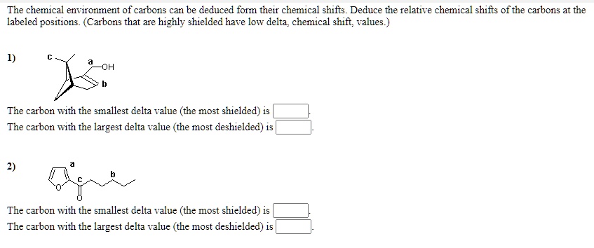 SOLVED: The chemical environment of carbons can be deduced form their ...