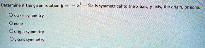 Solved Determine If The Given Relation Y 2r Is Symmetrical To The X
