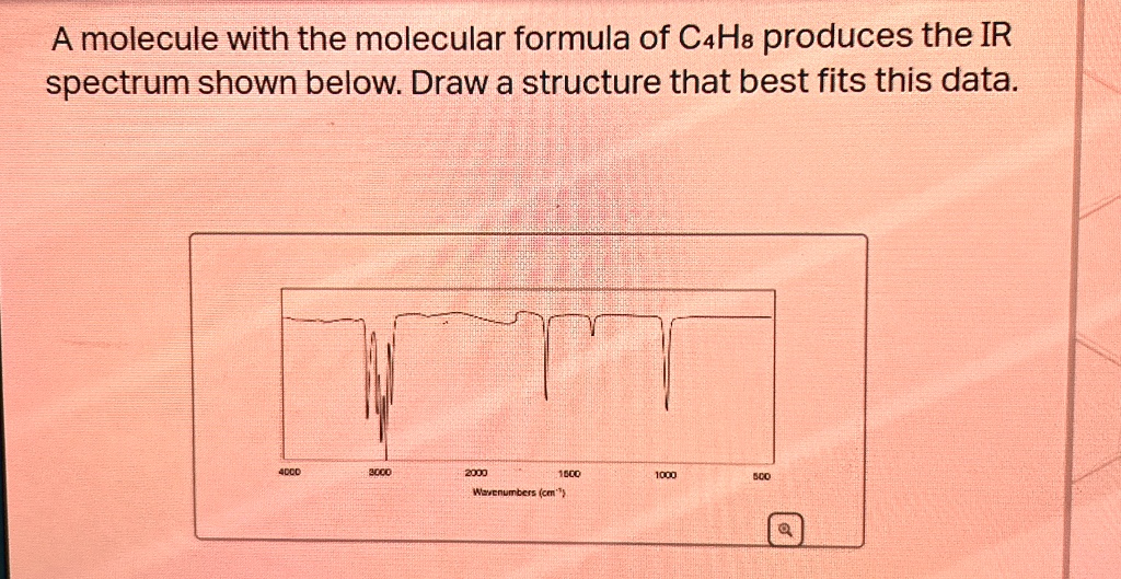a molecule with the molecular formula of c4h8 produces the ir spectrum ...