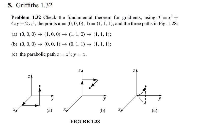 5 griffiths 132 problem 132 check the fundamental theorem for gradients ...