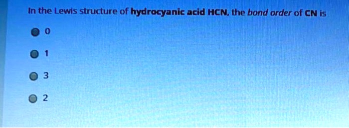 In the Lewis structure of hydrocyanic acid HCN, the bond...