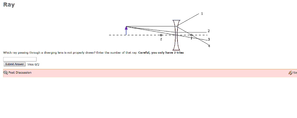 SOLVED: Which ray passing through a diverging lens is not properly ... SOLVED: Which ray passing through a diverging lens is not properly ...