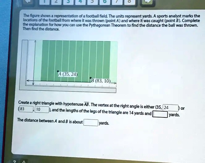 The figure shows a representation of a football field. The units ...