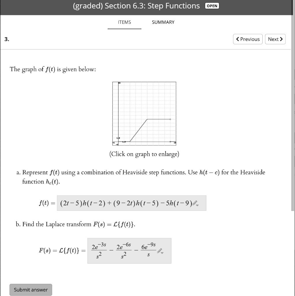 graded section 63 step functions open items summary previous next the ...