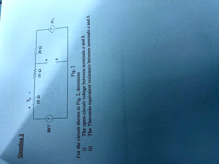 SOLVED: 120 01 D Fig.2 The open-circuit voltage between terminals a and b. The Thevenin ...