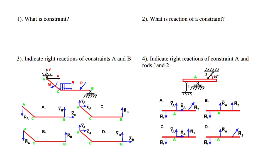 1). What is constraint? 2). What is reaction of a constraint? 3 ...