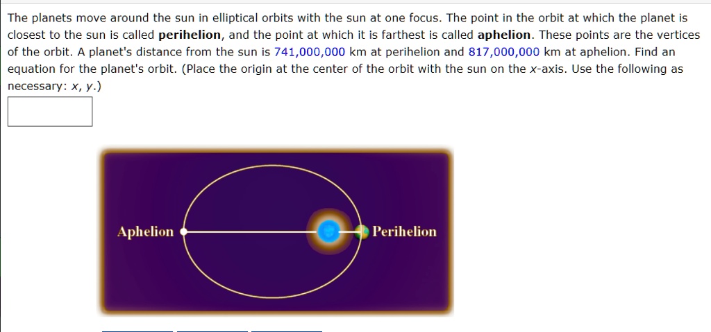 SOLVED: The planets move around the sun in elliptical orbits with the ...
