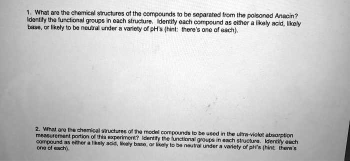 what are the chemical structures of the compounds to be separated irom ...
