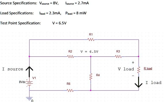 Source Specifications: Vsource = 8V, Isource = 2.7mA Load ...