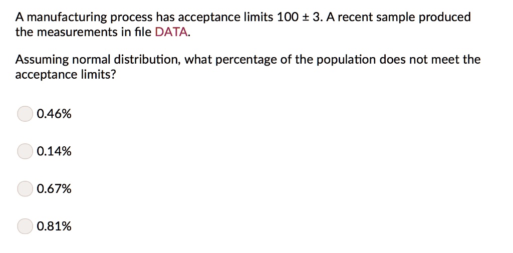manufacturing process has acceptance limits 100 3a recent sample ...