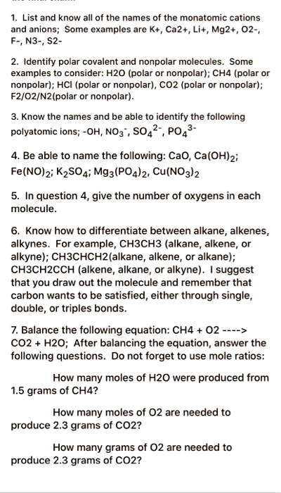 SOLVED: List and know all of the names of the monatomic cations and ...