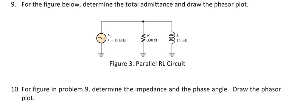 9. For the figure below, determine the total admittance and draw the ...