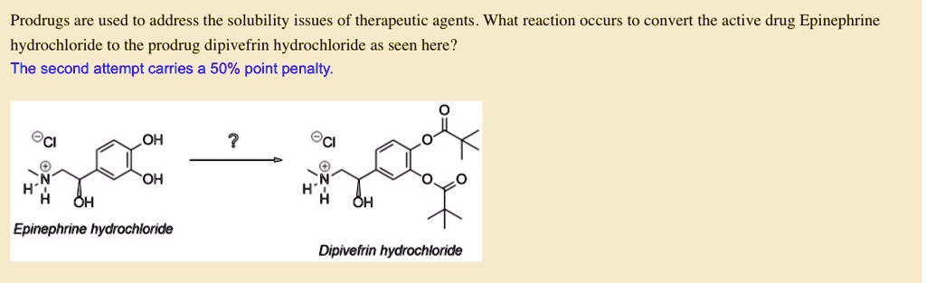 SOLVED: Prodrugs are used to address the solubility issues of ...