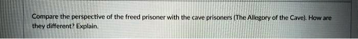 Compare the perspective of the freed prisoner with the cave prisoners ...