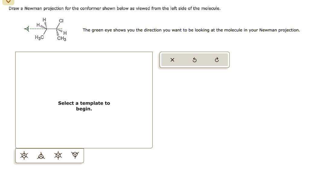 draw a newman projection for the conformer shown below as viewed from ...