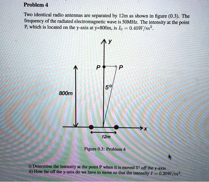 Problem 4 Two identical radio antennas are separated by 12m as shown in ...