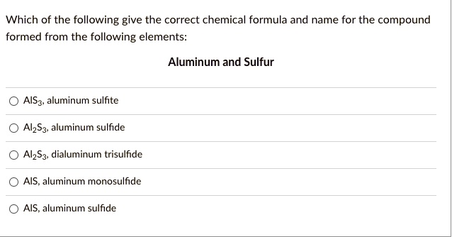 Aluminum Sulfide Chemical Formula
