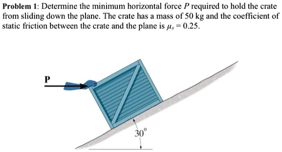 Problem 1: Determine the minimum horizontal force P required to hold ... Problem 1: Determine the minimum horizontal force P required to hold ...
