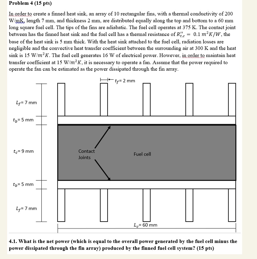 Problem 4 (15 pts) In order to create a finned heat sink, an array of ...