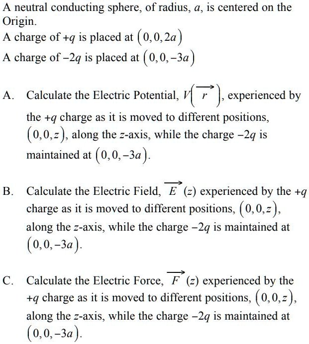 a neutral conducting sphere of radius a is centered on the origin ...