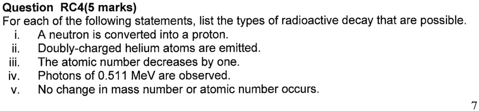SOLVED: Question RC4(5 marks) For each of the following statements ...