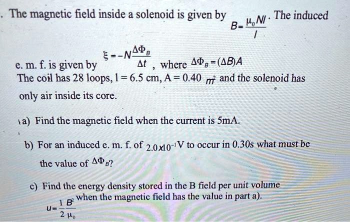 the magnetic field inside a solenoid is given by koni the induced b ...
