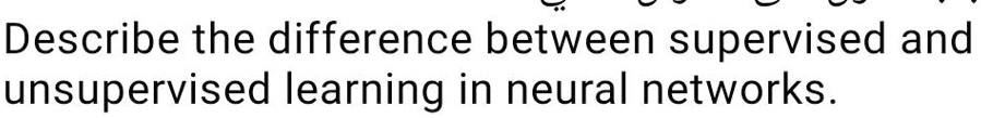 SOLVED: Artificial Intelligence Describe the difference between supervised and unsupervised ...