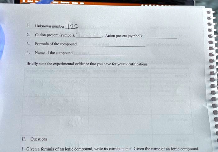 unknown dunbcr 42c calion present symbol nion present symbol fomula ...