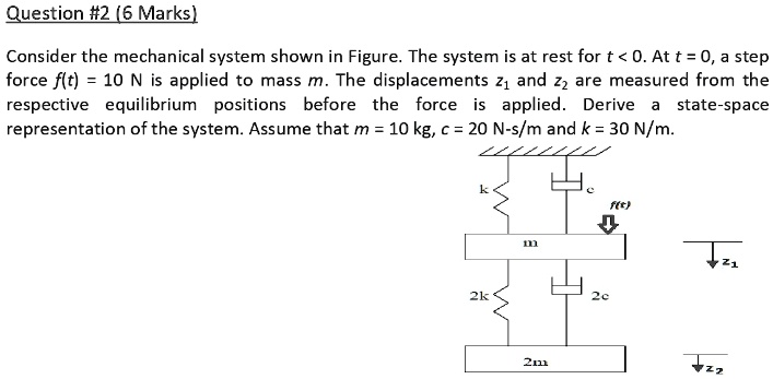 question26marks consider the mechanical system shown in figurethe system is at rest for t 0at ...