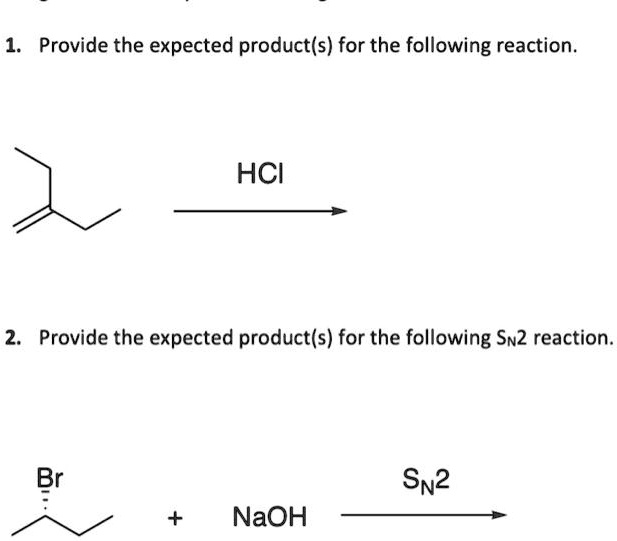 SOLVED:Provide the expected product(s) for the following reaction. HCI ...