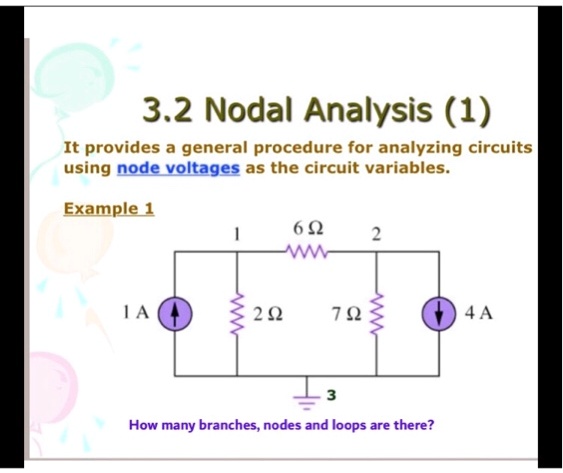 SOLVED: 3.2 Nodal Analysis (1) It provides a general procedure for ...