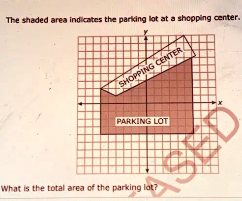 SOLVED: The shaded area indicates the parking lot at a shopping center ...