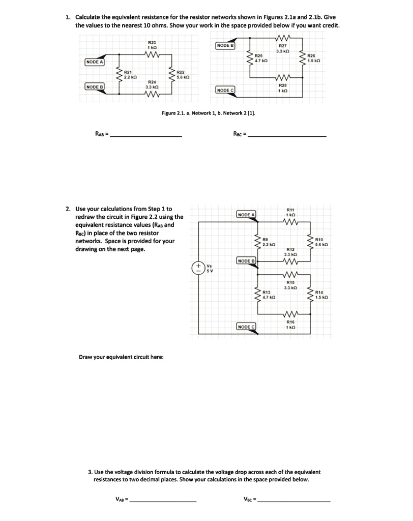 calculate the equivalent resistance for the resistor networks shown in ...